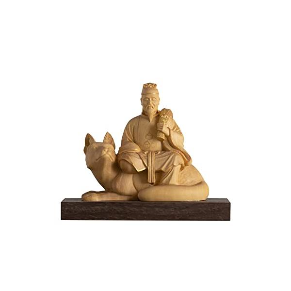 極小仏シリーズ： 実物のイメージそのままの造形バランス　用途や場所を選ばずお楽しみいただける極小サイズの木彫り仏像本体サイズ(約)：高さ7.3*幅9*奥行5cm　重量：約100ｇ素　材：本体−天然木 ツゲ 台板−檀木　*製品内容：本体 台座...