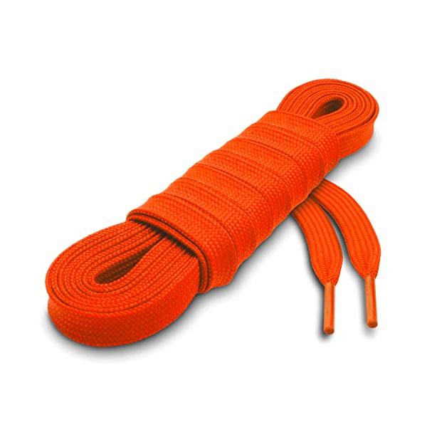 色：平型/オレンジサイズ：100スニーカーに交換用の靴紐です。幅広のタイプ、太い靴ひもです。 二重の素材で作られて、耐久性と耐摩耗性に優れって、長く使えます。 靴紐が汚れてきた・切れてしまった時などの交換用におススメです。 入り数 : 1足...