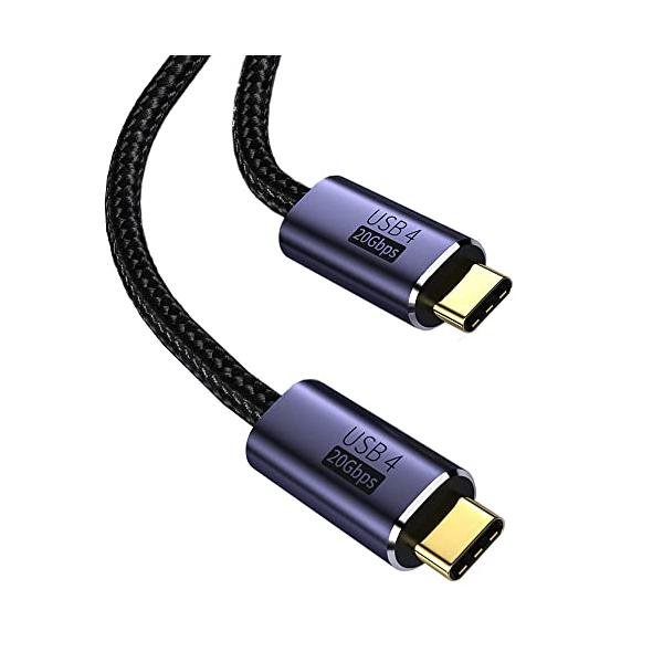 20Gbpsデータ転送&amp;8K@60Hz高解像度 USB C to Cケーブルが最新のUSB4.0技術を採用、Thunderbolt 3対応、理論的にデータ転送速度は最大20Gbpsまで達せます。HD映画を20Gbpsのハイスピード転...