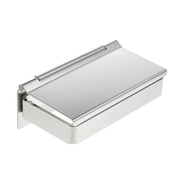 カウンター下取り付け用。2個設置することで二連紙巻器としても使用可能。左右兼用。素材:本体/ステンレス 紙切り板/ステンレス(マット仕上げ)製品サイズ:13.5*5.2*7.35cm棚:取り付ける棚は、厚さ1.8cm以上・ねじの取り付けが強...