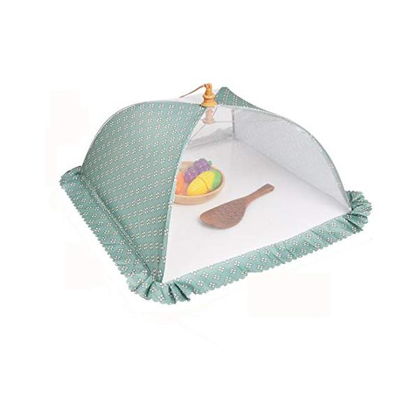 サイズ ：41.5cm*41.5cm*20cm 素材 ：金属 さび止め処理 、ポリエステル デザイン ：可愛い模様で、部屋の雰囲気も変わりますよ。 埃よけ・虫よけ ：長く愛されてきた食卓用カバーです。ホコリや虫から食卓を守ります。 収納 ：...