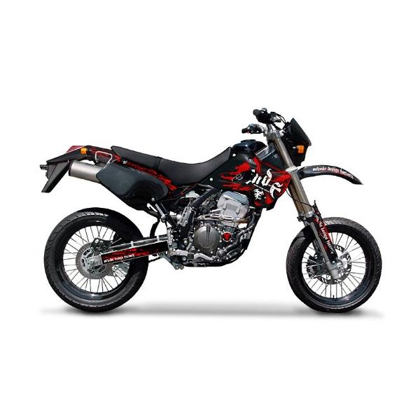 専用グラフィック サイドカバーセット適合車種:D-TRACKER/SB(98-03)ブラッディーモデルレッドサイドカバー部分、左右セット車＆バイク/バイクアクセサリ/バイク用ステッカー・デカール