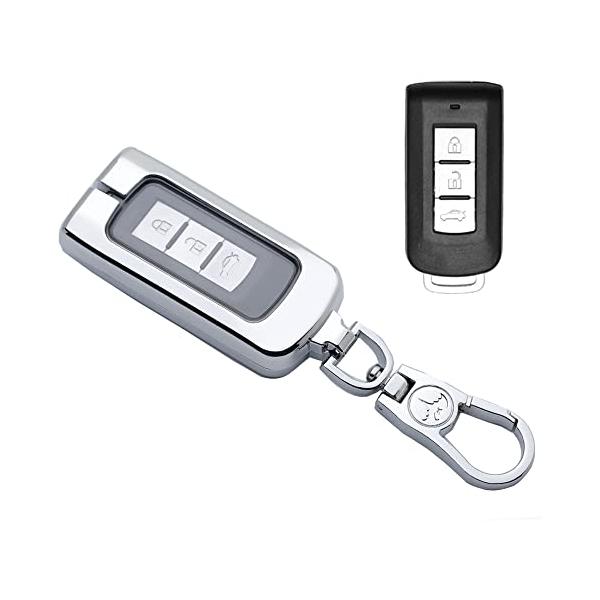 セット内容：三菱専用キーケース*1 (2)キーホルダー*1。本商品はキーカバーのみの販売となります、純正キーは付属しておりません。 適応車種：三菱 アウトランダー RVR・デリカD5 ・ekワゴン・ekスペース・ミラージュ・アイミーブ・アウ...