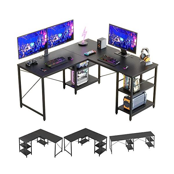 L字型デスクに収納をプラス 「機能性重視派」さんへの最高のパソコンデスク L字の天板は、作業するメインスペースと、資料などを置くサブスペースに分けて使用でき、自由度が高いのもポイントです。ラック付きで収納力を高め、座ったままでもスムーズに手...