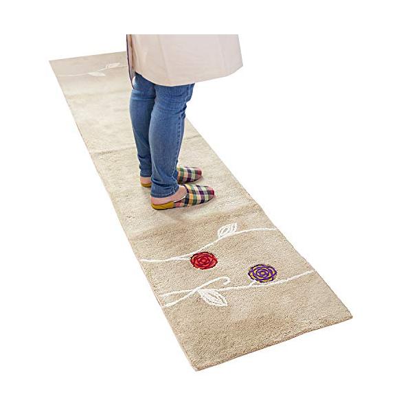 サイズ:約50cm*240cm(マットの高さ 約10mm)素材:アクリル90%・綿10%裏面滑り止め加工丸洗い可能(洗濯ネット使用)生産国:中国飛び乗ったりすると、すべってけがをするおそれがあります。乾燥機はご使用にならないでください。(熱...