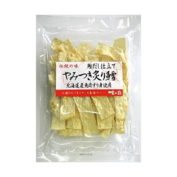 原材料:魚肉すり身 魚介類 、でん粉、植物性たん白、砂糖、食塩、植物油脂、しょうゆ、かつお節調味液、赤唐辛子／ソルビトール、加工デンプン、トレハロース、調味料 アミノ酸等 、甘味料 ステビア 、 一部に小麦・大豆・魚肉すり身 魚介類 を含む...