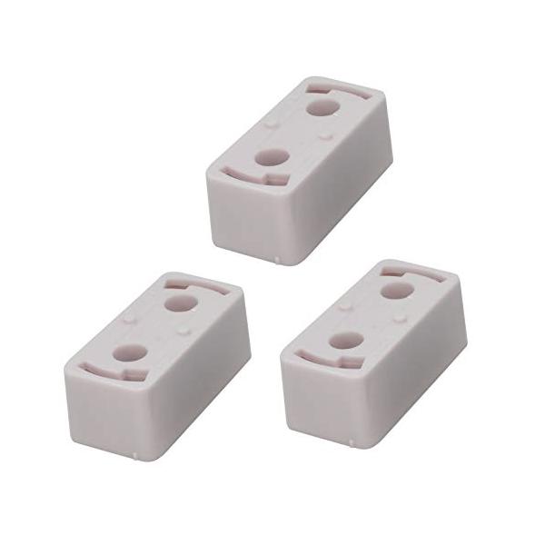 1、配線方式：ネジロック式、適合負荷: 120V/60Hz専用150W(6A)まで。2、安全認証：PSEとJET安全規格認証を取得します。安心してご利用できます。3、仕様：3個入り、色:白い、サイズ(CM)：高さ2.2*幅2.5*全長5.4...