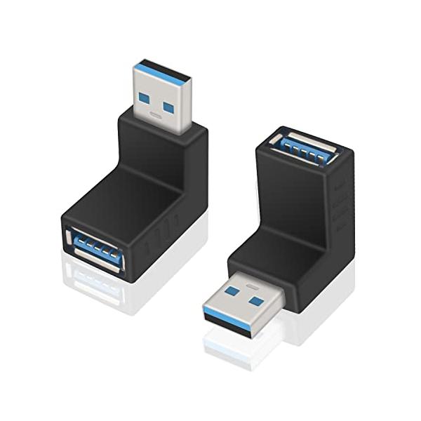 USB L字 メモリ等のでっぱりを解消 ノートパソコン(PC)周りを快適に USBケーブル 等を介してのスマホとのデータ通信/同期も問題なく動作します USB L型機器のコード/USBケーブル等が邪魔にならずにでっぱりや引っ掛かり防止、省ス...