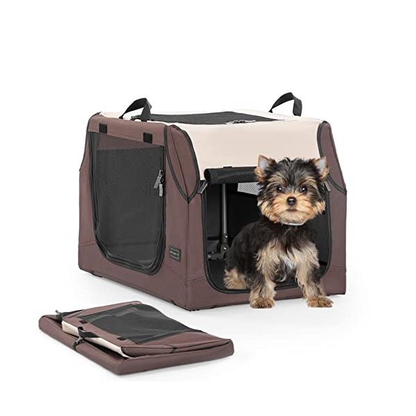 外出時におすすめのソフトケージ ソフトクレートを車のトランクや後部座席に入れることができます。このように愛犬の不安を和らげて、愛犬の毛が飛び散るのを防ぐことができます。車を傷つける重金属ケージを携帯するより便利です。 耐久性に優れた素材 丈...