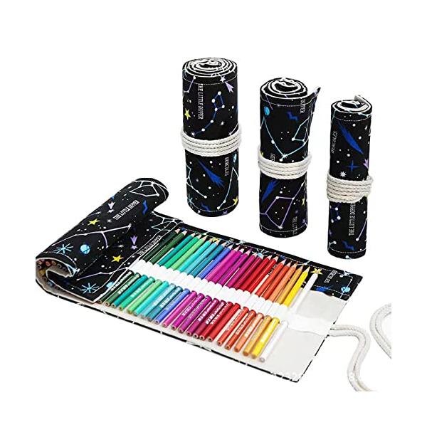 丈夫で柔らかいキャンバス生地を使用しています。肌触りが良くて水で洗うことができます，整理しやすくて持ち運びに便利な鉛筆収納ケースです。収納が簡単、ステッチはストレートでコンパクトな、鉛筆をより良く整理し、芯はポケットの内側に隠れるようになっ...