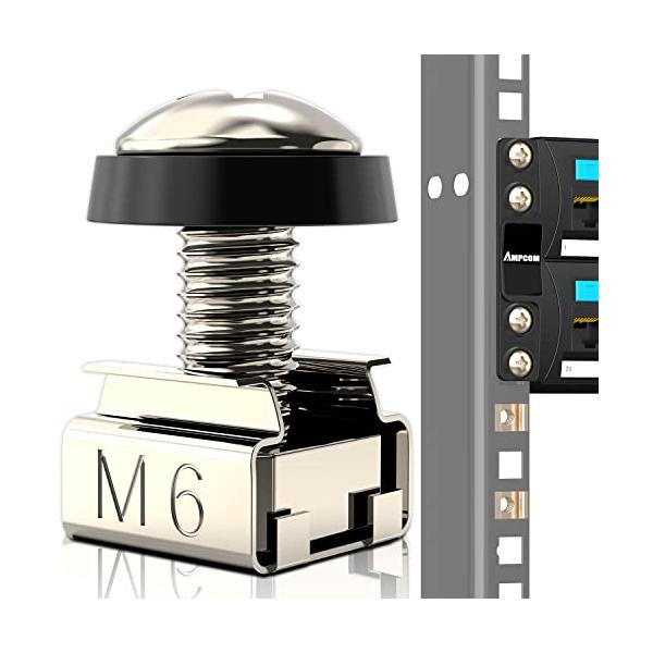 *ご覧いただくのは AMPCOM の 19インチ サーバーラック用 M6 ネジ・ナットセットです。20セット入りです。EIA規格のサーバーラック・ネットワークラックなどに適応します。* 国際標準化M6寸法 一般的な19インチサーバーラックに...