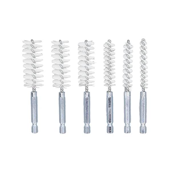 6 本セット 8mm/10mm/12mm/15mm/17mm/19mm の 6 種類のサイズボアブラシに加え、専用ハンドドライバーハンドルを同梱  電動ドリルやインパクトドライバーと組み合わせれば高効率作業、ハンドル単体でも手作業が可能で、...