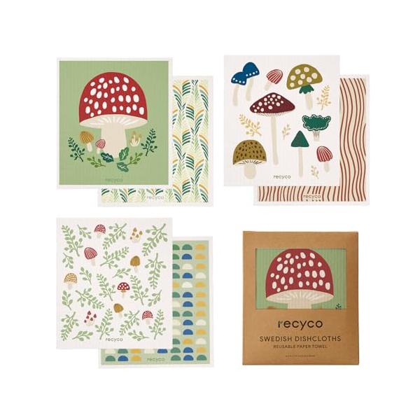 環境に優しい多用途クロス Recyco専用紙箱パッケージに6枚入り。植物由来の天然素材：セルロース70％、コットン30％。サイズ：17.1cm*19cm。 吸水性良い 水に濡らすだけでタオルのように柔らかくなり、軽く絞って水分を切ったら、台...