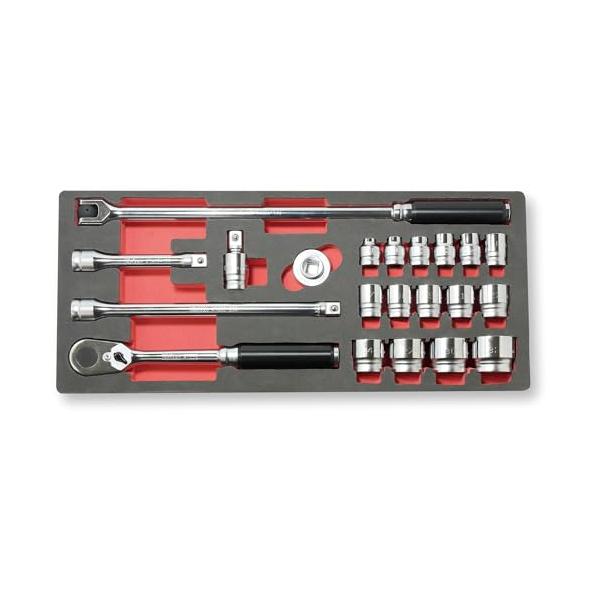 メタルケース付きソケットレンチセット差込角:12.7mm(1/2")6角ソケット：8,10,12,13,14,16,17,18,19,21,22,24,27,30,32DIY・工具・ガーデン:作業工具:駆動工具:レンチ:レンチセット