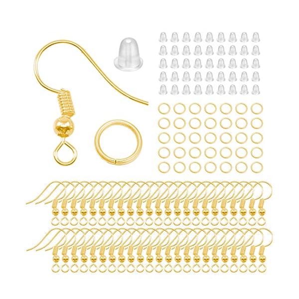 * バリエーション豊富なジュエリー作りに適したパーツセット ：約100セット 300個 のセットで、丸玉が付いた釣針ピアス金具が含まれています。これらの特長を活かして、自分だけのオリジナルなジュエリーを手作りしてみてください** 使いやすい...