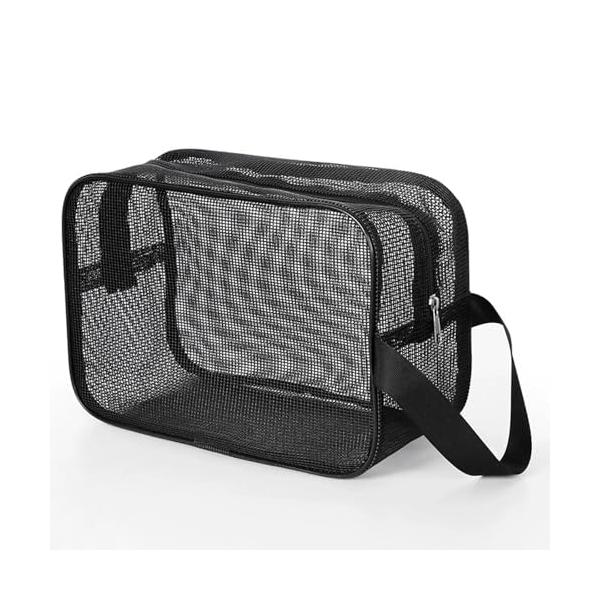 製品仕様 サイズ：25*11*16cm カラー：ブラック 幅広い用途 水泳バッグとしてだけでなく、旅行中の洗顔道具や化粧品などの小物の収納バッグとしても使える。 メッシュ素材 樹脂製のネットで作られています，浴室と湿っぽいところにぴったりで...