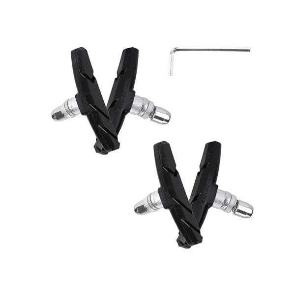 パッケージ内容  ブラックVブレーキ前後左右計4個 * 取付工具六角レンチ  材質 Vブレーキ、サイズ：約70mm、重量：65g、材質:天然合成ゴム、アルミニウム。 排水設計 特殊な弧形設計により、ブレーキ片はタイヤの曲率によりよく適応でき...