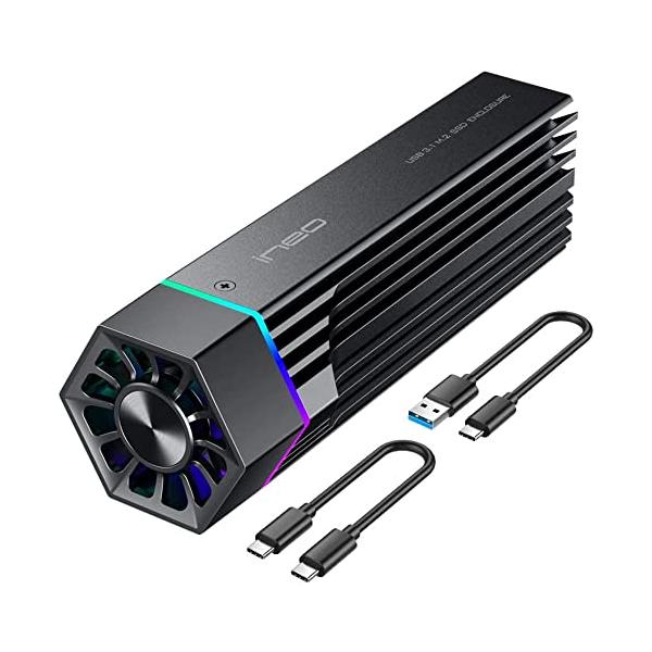 高速ファンはハードディスクの効率的な冷却を提供します。カラフルなアドレス指定可能なLED、カラフルで眩しい。JMS583チップを使用し、UASPアクセラレーションプロトコルをサポート。アルミ合金製で、放熱が速く、ハードディスクの使用がより安...