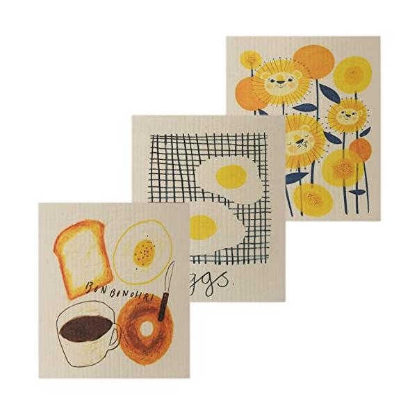 キッチン周りの拭き掃除をアシストするスポンジワイプ。見た目にも魅力的な柄違いの3枚セットになります。食器拭きや台拭きとしての利用はもちろん、おしぼりや水切りマットとしても活用できます。スポンジワイプは通常の布製の布巾に比べて吸収性に優れ、汚...