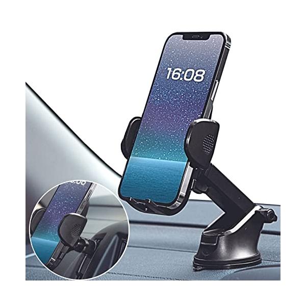 車のダッシュボード&amp;エアコン送風口に設置 360*回転可能のスマートフォンホルダー ゲル付き吸盤でしっかり固定  耐荷重230g 適応サイズ：約158*幅78*厚み8.5mm以内車＆バイク:カーアクセサリ
