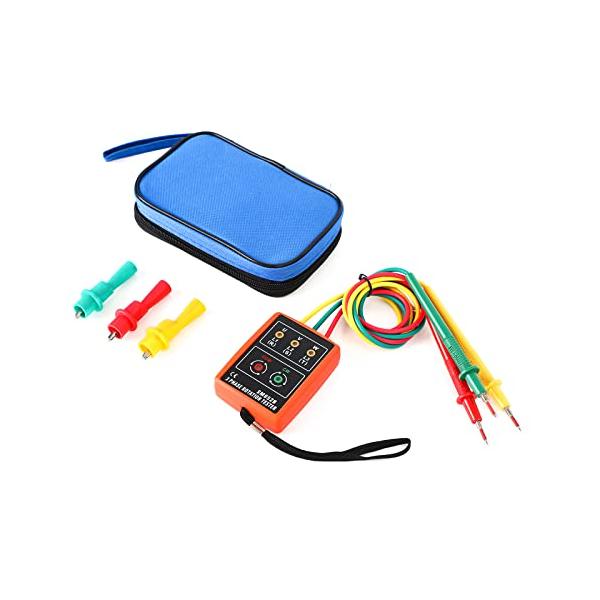 *2機能付き：欠相表示と相回転表示。*動作電圧：60V〜600V 三相交流 。*測定周波数範囲：20Hz〜400Hz。*LEDとブザーを介して開相状態と次数を測定するために使用されます。*LEDとブザーを介して開相状態と次数を測定するために...