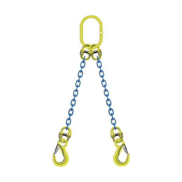 基本使用荷重(t)：11.3チェーン線径(mm)：16適合チェーン線径(mm)：16有効長l(m)：1.5マスターリンク寸法(mm)a：140スリングフック寸法(mm)p：203スリングフック寸法(mm)s：47スリングフック寸法(mm)f...