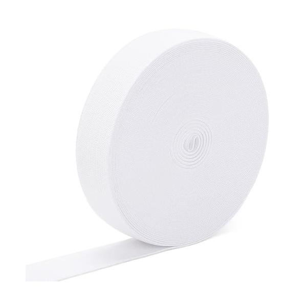 * 豊富なサイズ  4種類のサイズをご用意：ホワイト15mm*10m、ホワイト20mm*10m、ブラック15mm*10m、ブラック20mm*10m。様々な縫製ニーズに対応。* 高品質素材  ポリエステル糸とラテックス糸を組み合わせた厚手で耐...