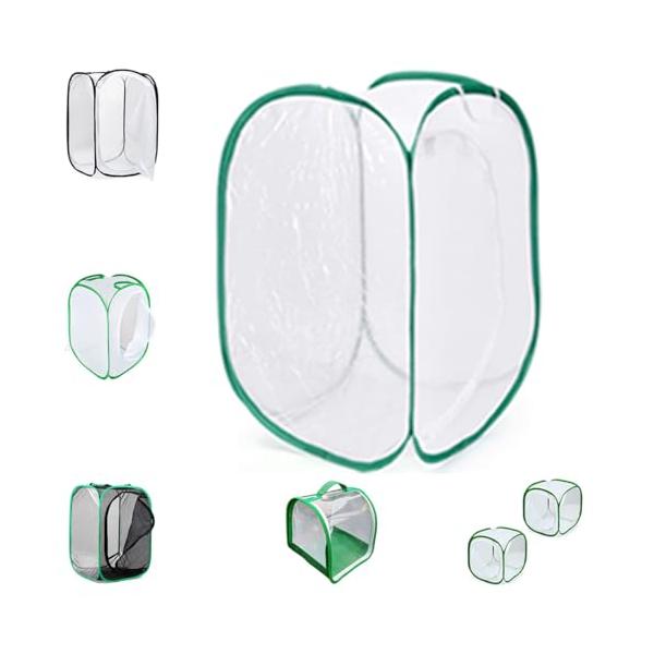 昆虫の生息地 昆虫ペット、植物、換気を愛する、特定の爬虫類虫取り網の素材も丈夫で、爬虫類と蝶などの繁殖と飼育を観察しやすいです。夏休みは外遊びに大活躍です。 楽で　　観察  多くの蝶を収納することができ、良好な通気性があり、白いガーゼネット...