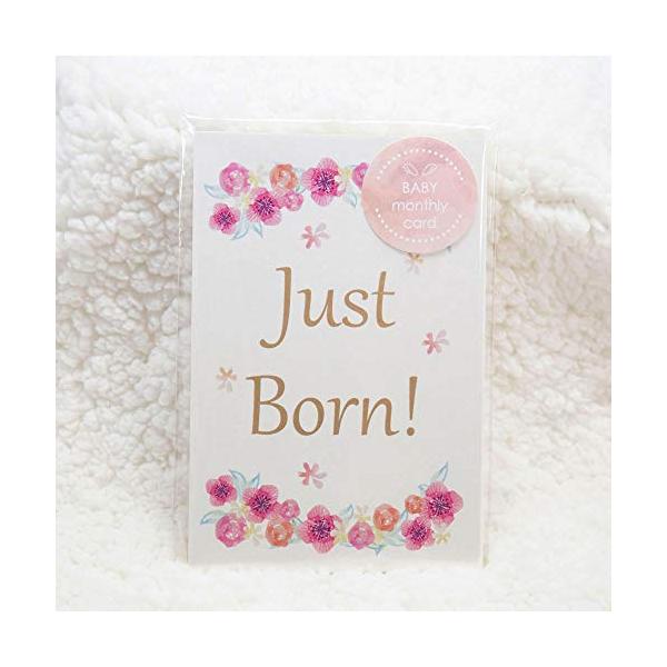ベビーマンスリーカード ハガキサイズ・18枚入り　日本製お子様が生まれる前に準備する方が増えていますフラワーデザイン　女の子向け*　5さいまで使える月齢フォトを撮る際に活躍します*用紙　アラベール　スノーホワイト200Kベビー＆マタニティ