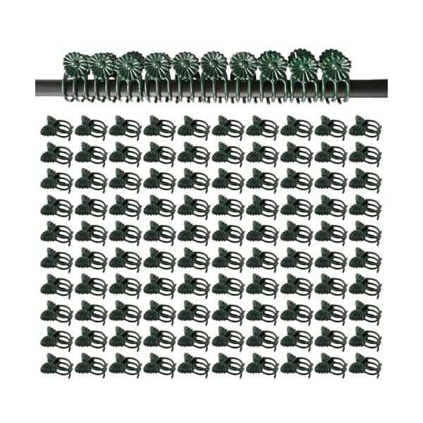 パッケージ 植物クリップ100個セット。 素材 高品質のプラスチック製で、軽量で耐久性に優れ、バリのない滑らかな表面で植物の茎への摩擦ダメージを防ぎます。 しっかりしたサポート これらのクリップは植物の茎や支柱をしっかりと固定し、鉢植え、苗...