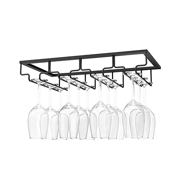 「ワイングラス置き」 赤ワイン用などボウル部分が大き目のグラス、シャンパングラス、白ワイングラス、スパークリングワイングラス、シャンパン用のグラス適用可能なグラスホルダーです。「適用なグラス種類」 収納口内の幅：8.89cm、レール内幅:3...