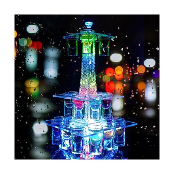 製品紹介 このようなデザインは非常に注目されています。製品は3層構造で24個のグラスを置くことができます。グラスホルダーとライトは7色に変化し、ワイングラスをより美しく演出することができます。 ワイングラスホルダーのユニークなデザインは、ど...
