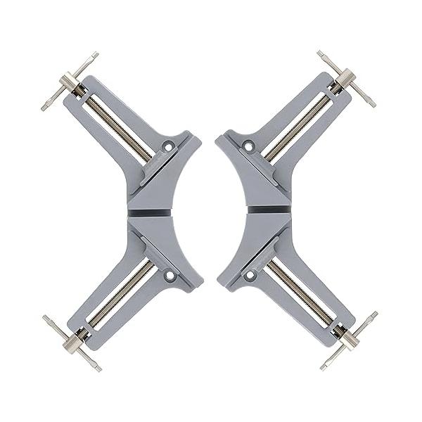 直角の釘打ち・ホチキス止めに、45度切断に、角部分の接着作業にセット内容:2個組※2個または4個使用するとよりスムーズ、正確に作業ができます。口開幅:70mmアルミ製DIY・工具・ガーデン:作業工具:締付・固定工具:クランプ:コーナークランプ