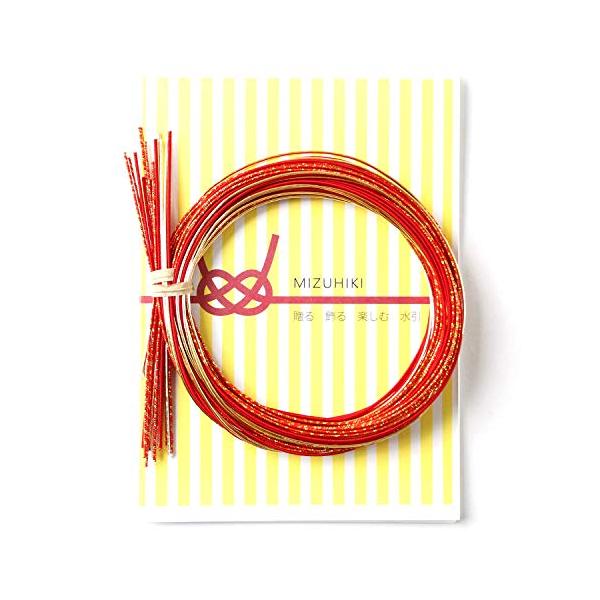 リーフレットでは水引の基本の結び方4種とアクセサリーやラッピングなど、簡単でかわいい水引の楽しみ方を写真で紹介しています。切って使えるプチぽち袋の型紙付き水引の長さ：90cm、15本入素材：和紙日本製文房具・オフィス用品/のし・冠婚葬祭用品/水引