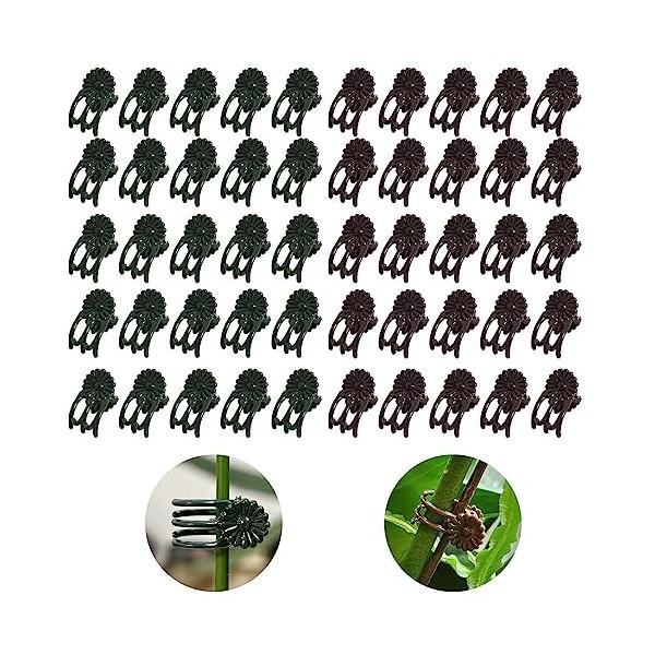 洋蘭や野菜に最適 洋蘭や野菜の支柱に最適な50個セットの植物支柱クリップ。茎をしっかりと保持し、登山植物を直立させ、実った枝をサポートします。 耐久性抜群 この植物支柱クリップは高品質のプラスチック製で、防水で耐久性があり、再利用可能。植物...