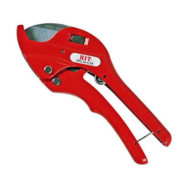 水道用、電線管、ガス管用、一般用の塩ビ管やポリエチレン管などの切断に。ラチェット回数:5最大切断能力:外径34mm替刃式:替刃品番/VPCC 34-H SRDIY・工具・ガーデン:作業工具:カッター:大型カッター:パイプカッター