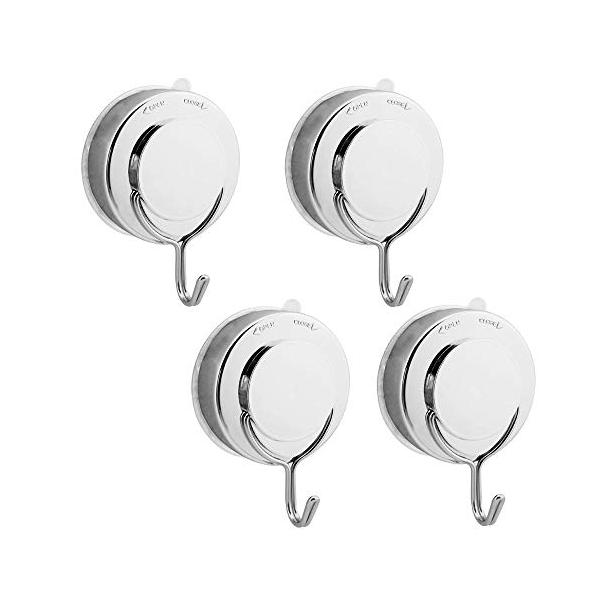 パッケージ内容 吸盤フック4枚、吸盤用補助版4枚 素材 ABS樹脂.PVC.ステンレス 防水フック  本体サイズ：約9ｘ6.5ｘ3.5cm吸盤式なので、取り付け方法が簡単なのだけでなく、移動するのにも大変便利です  取り付け場所 ガラス、金...