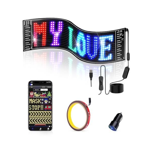 サイズ：17cm*7cm-1 超強靭、創意は無限 LEDディスプレイはその優れた柔軟性によって、さまざまな不規則な表面に簡単に適応でき、曲面壁から自動車の車体、そして独特なデザインのディスプレイフレームまで、緊密にフィットし、創意を存分に発...