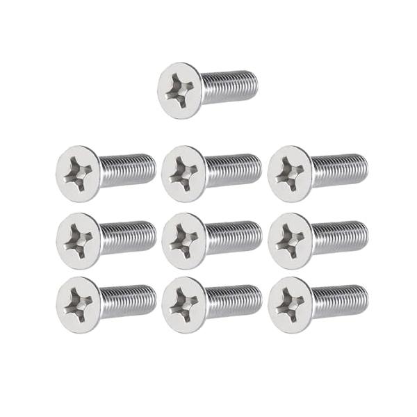 パッケージ内容 十字穴皿小ねじ*20個。数量的には日常のご要望にお応えできます。 商品情報です サイズ：M4x10mmx8mm。 材質 304ステンレス製で、防錆かつ長持ちします。 頭部の形状 沈頭孔(穴の形状)十字孔です。 適用シーン 自...