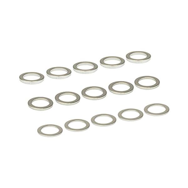 チェーンホイール (チェーンリング) 用ボルト・ナットのスペーサーです。内径φ10.5mm 外径φ15mm です。厚み1.0mm*5枚、1.5mm*5枚、2.0mm*5枚の計15枚セットです。3種類の厚さがセットされているため、厚さの微調整...