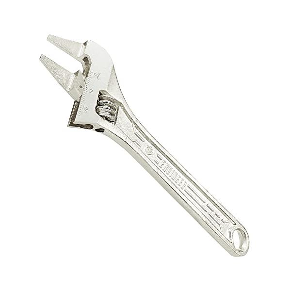 薄いナットが廻せる、超便利モンキー。先端超薄型2mmの隙間にジャストフィットし、薄ナットやダブルナット等の作業に最適です。キャスター、同軸コネクターの締付けや、車・バイクのメンテナンス作業のボルト・ナットの仮締めに使用可能です。サイズ:46...