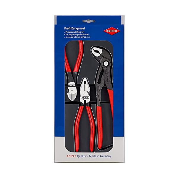 セット内容(点):3セット内容:強力型ペンチ(0201-180)、斜ニッパー(7401-160)、コブラ(8701-250)*0201-180:全長180mm、切断能力(硬線2.5mm、ピアノ線2mm)*7401-160:全長160mm、切...