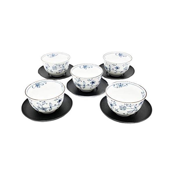 径9*6cm内容:湯呑5・茶托5ホーム＆キッチン:食器・グラス・カトラリー:急須・湯呑み:湯呑み