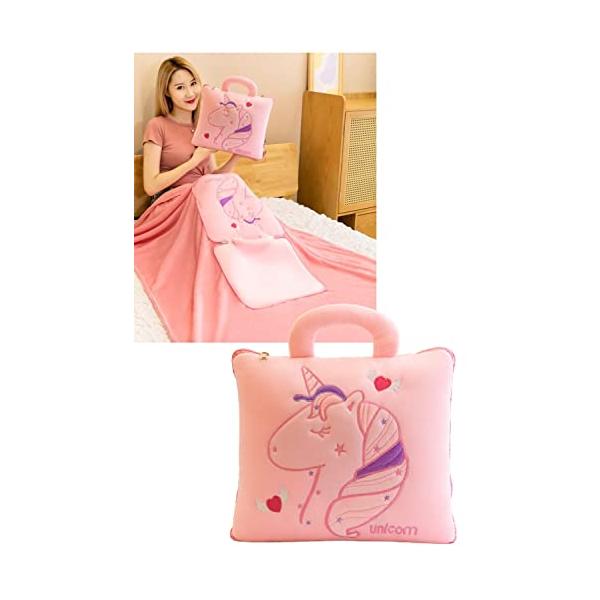可愛いユニコーンデザインのあったかふわふわブランケットです。折りたたんでコンパクトに収納することができ、取っ手もついていますので持ち運び便利です。ホーム&amp;キッチン:寝具:ひざ掛け・ハーフケット