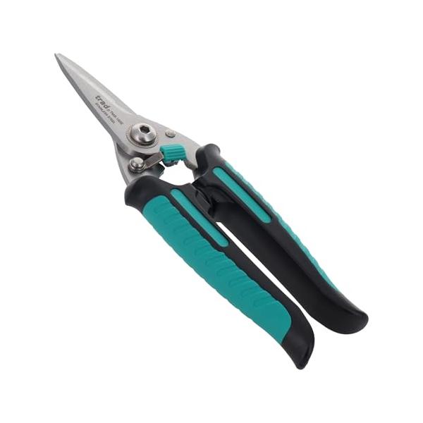 刃厚:4mm刃長:57mm全長:185mm重量:150g材質:刃/ステンレス、グリップ/PP*TPR切断能力:アルミ板/1.2mmまで、トタン板・ブリキ板/0.8mmまで、銅板・針金/1.0mmまで、電気コード/外径直径10mmまで(直径1...