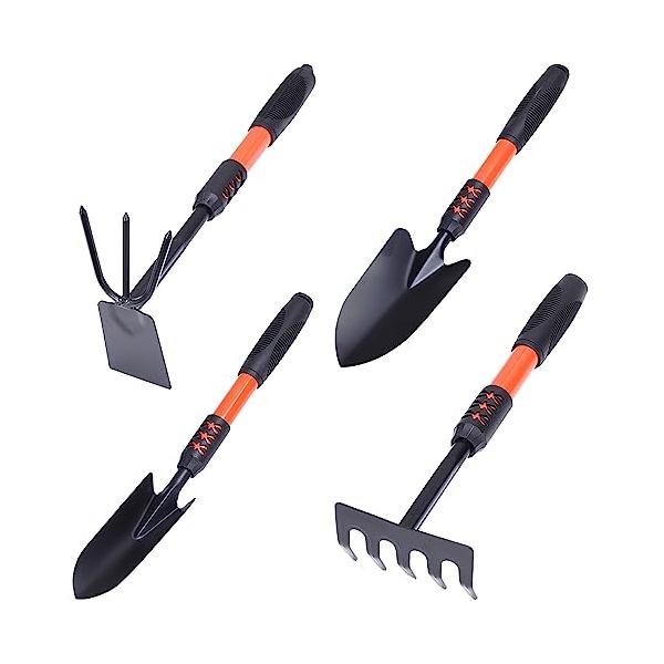 4本セット スコップ、ワイドシャベル、草抜き、熊手の4本セットです 目的に合わせてご利用できます。 庭の手入れに ガーデニングや家庭菜園初心者の方に丁度良い商品です。 軽量 1本1本がとても軽量で作業者の負担にならず、安心して作業が出来ます...