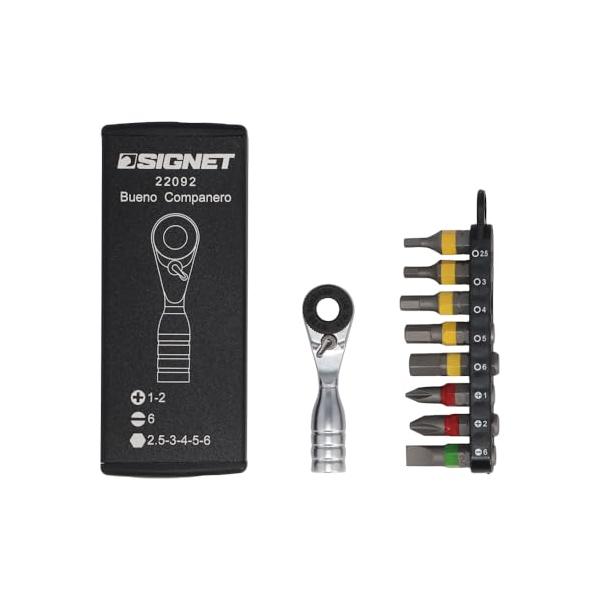 ラチェット、全長(mm)：53.0、ヘッド部厚さ(mm)：9.7、ヘッド部幅(mm)：14.9、ギア数：52、重量(g)：20ケースカラー：ブラック全長わずか53mmのウルトラショートラチェット52ギアの切り替え式。柄の部分にビットを装着し...