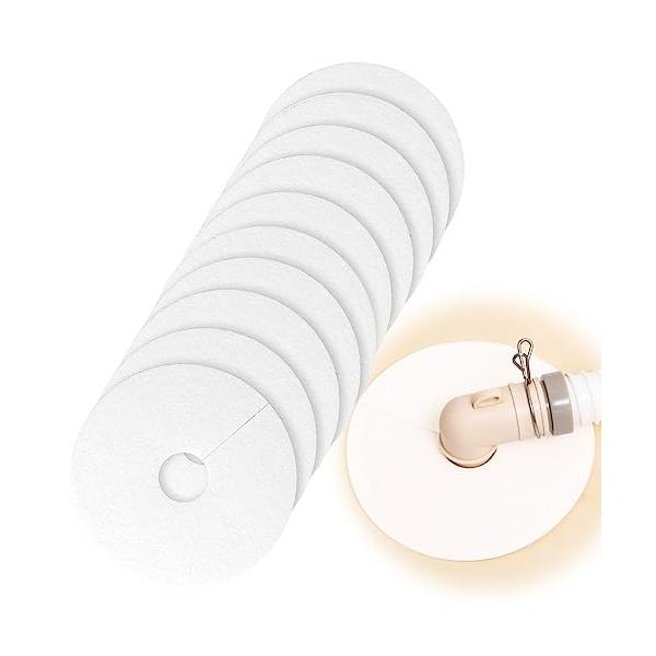 排水口の周りをカバーしてホコリ・髪の毛・虫の侵入や異臭を防ぐ 汚れたら取り換えるだけなので、お掃除ラクチン 裏面には粘着加工を施しているのでズレにくい カット可能なので洗面所・シンク下にもお使いいただけます* サイズ：約直径16cm、内径3...