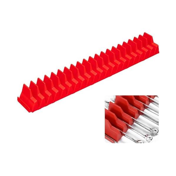 製品仕様 サイズ：約39.3*5.7*4.1cm。 取り付け簡単 便利で素早く、穴のないデザインで、取り付けを簡単に完了できます。自由に分解でき、お好みの長さに設置できます。 大容量 さまざまなサイズのレンチを20本収納でき、デスクを整理整...