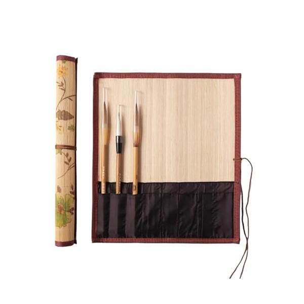 1 サイズ仕様  ・展開時：33cm 長さ *36cm 幅  ・収納時：直径約5cmのコンパクトサイズ ・軽量設計 約90g で通学・旅行に便利2.   収納機能  * 分離式ポケット設計 - 筆先と軸を分けて保護 * 毛筆8本収納可能 *...